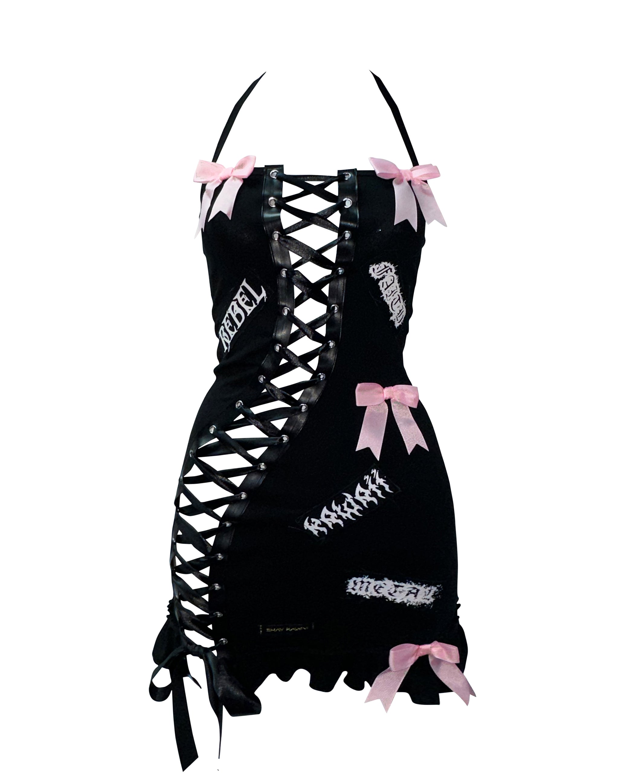 BB DOLL LACED'UP DRESS with patches – shaykawaii