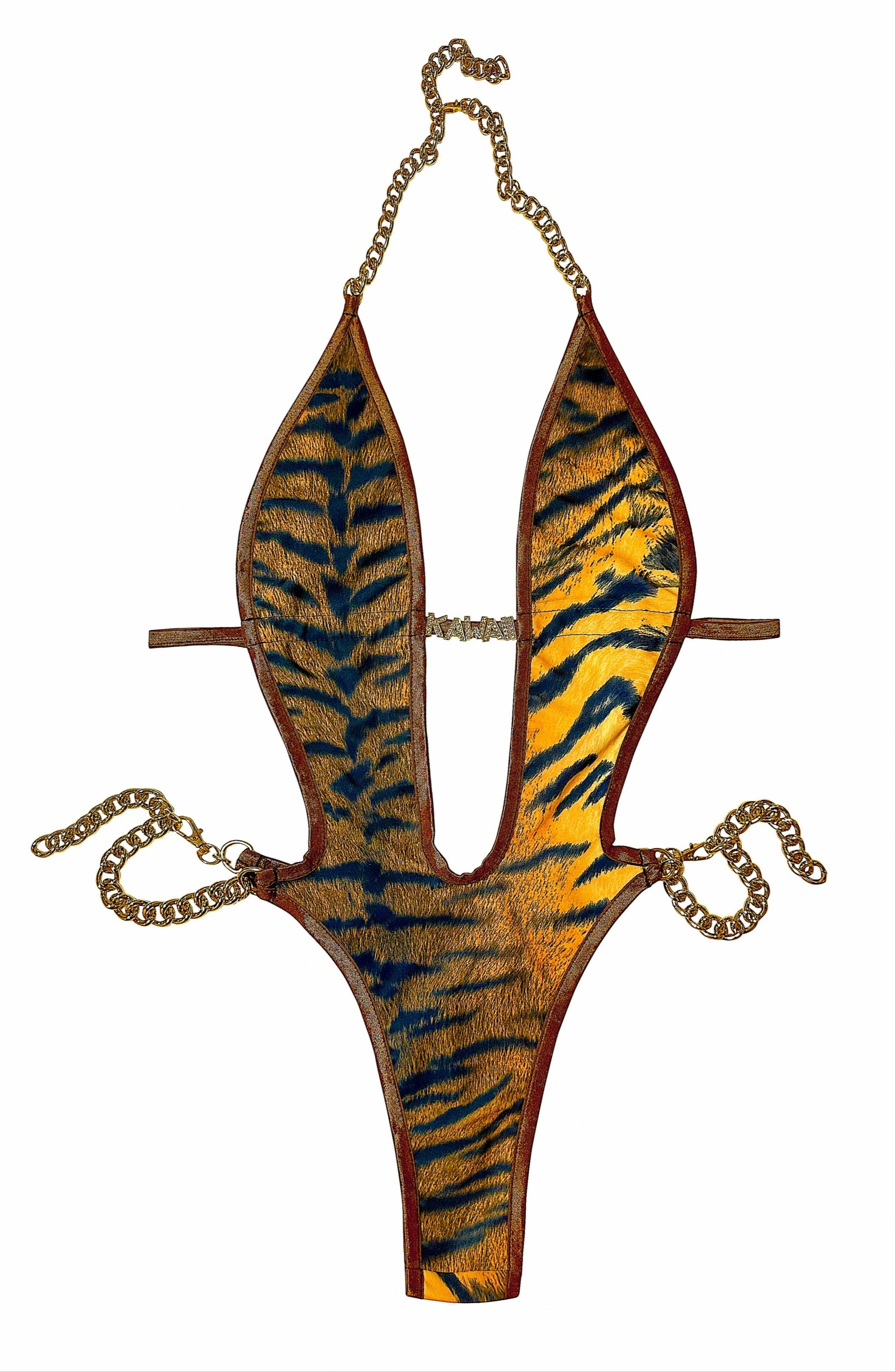 GODDESS GOLD CHAIN ONESIE BIKINI – shaykawaii