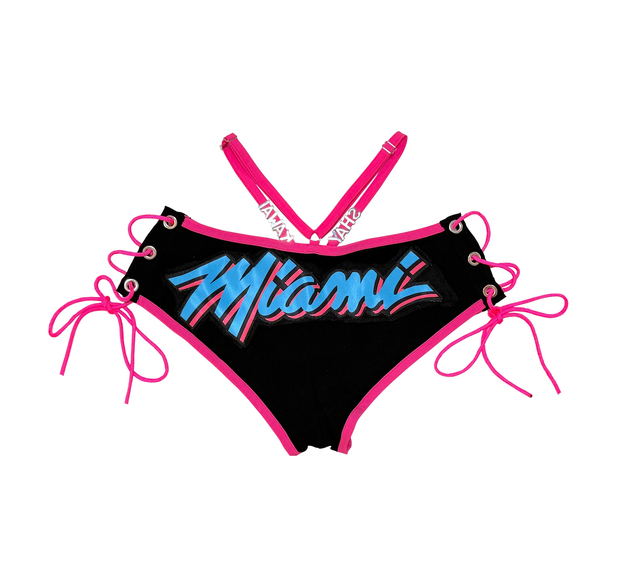 MIAMI HEAT MINI SHORT SET BLACK – shaykawaii